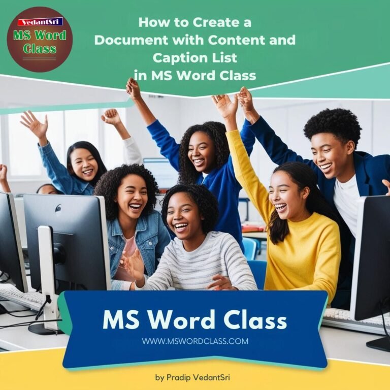 Create Document | Content List | Caption List in MS Word Class - MS ...